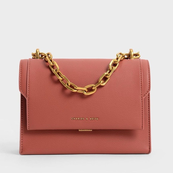 Charles & Keith | Bags | Womens Handbags Front Flap Chain Handle ...